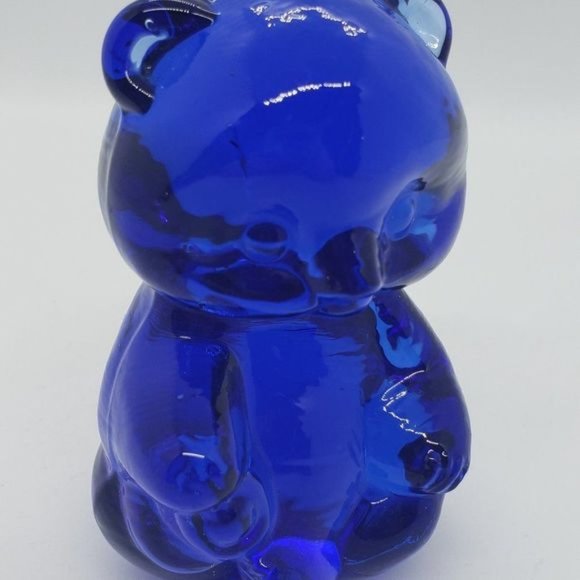 Fenton | Art | Vintage Fenton Cobalt Blue Teddy Bear Glass Figurine Or ...